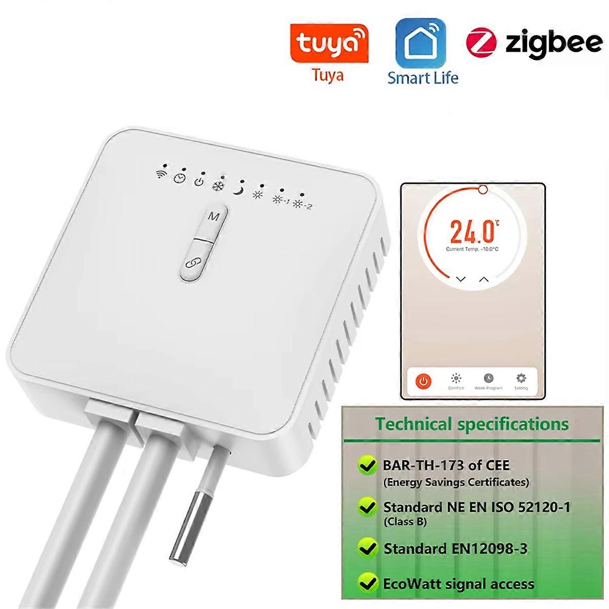Tuya ZigBee Smart Thermostat for Pilot Wire Heating Radiator Support Electricity Monitor Remote ...