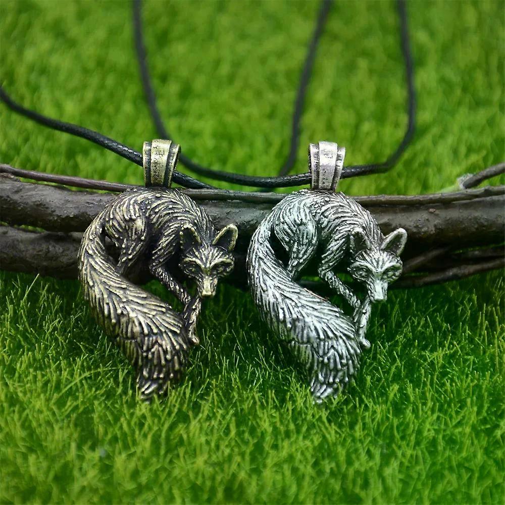 Slavic Fox Pendant Animal Viking Jewelry Necklace Men Accessories Goth ...