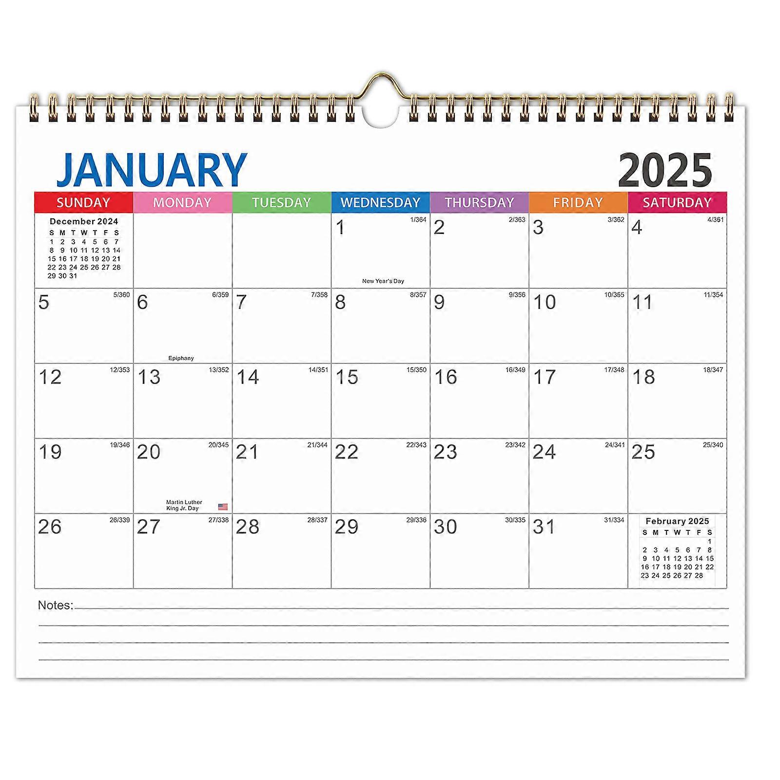 Calendar 2025 Simple Weekly Planner 18 Monthly Wall Calendar 2025 ...