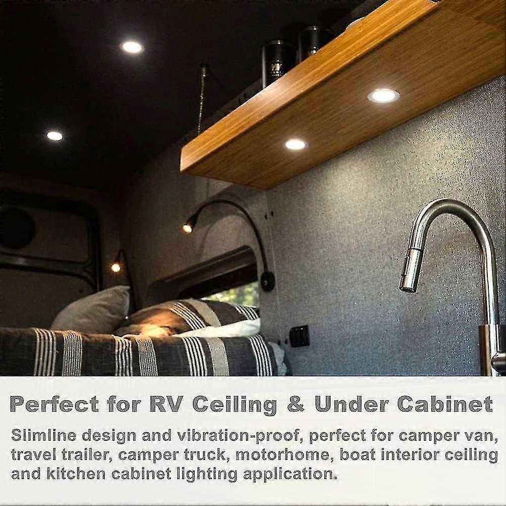 4 x 12V LED Recessed Ceiling Lights Campervan Dimmable Downlights for ...