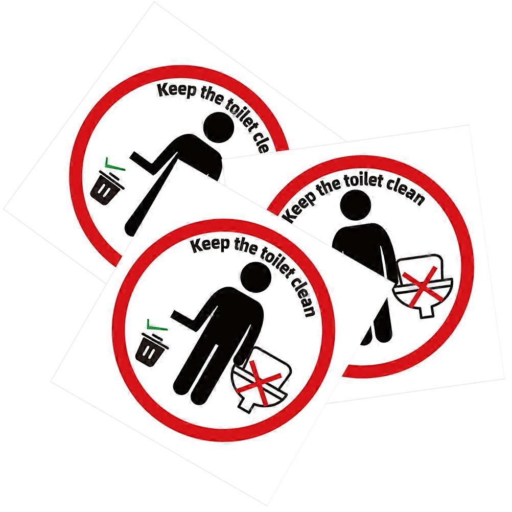 Bathroom Toilet Sticker Keep Clean Reminder Decorative Square PVC 3 ...