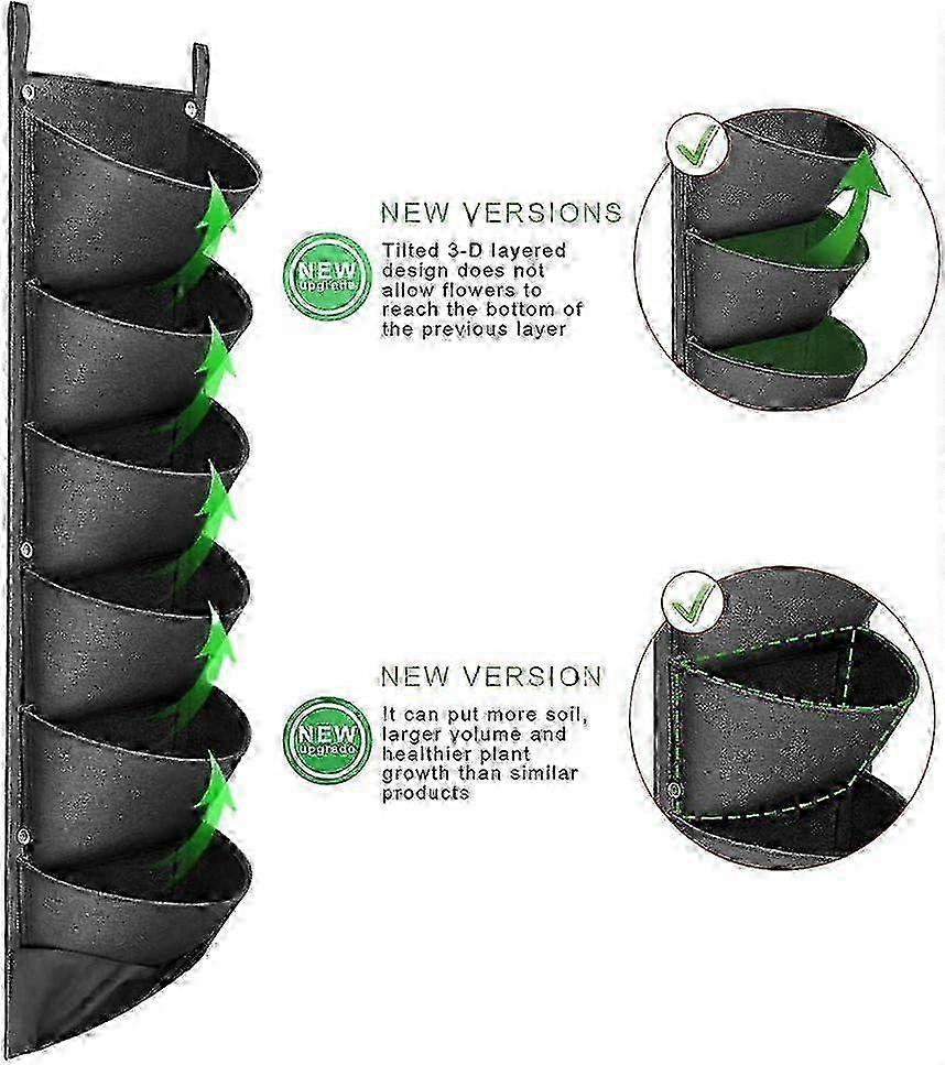 2026 Updated Plant Hanging Bags with 6 Pockets for Vertical Wall ...
