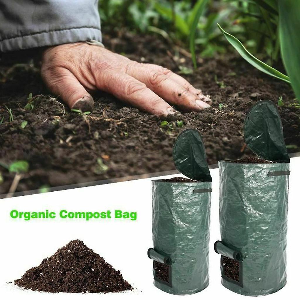 Collapsible Garden Yard Compost Bag With Lid Reusable Lawn Pool Yard ...