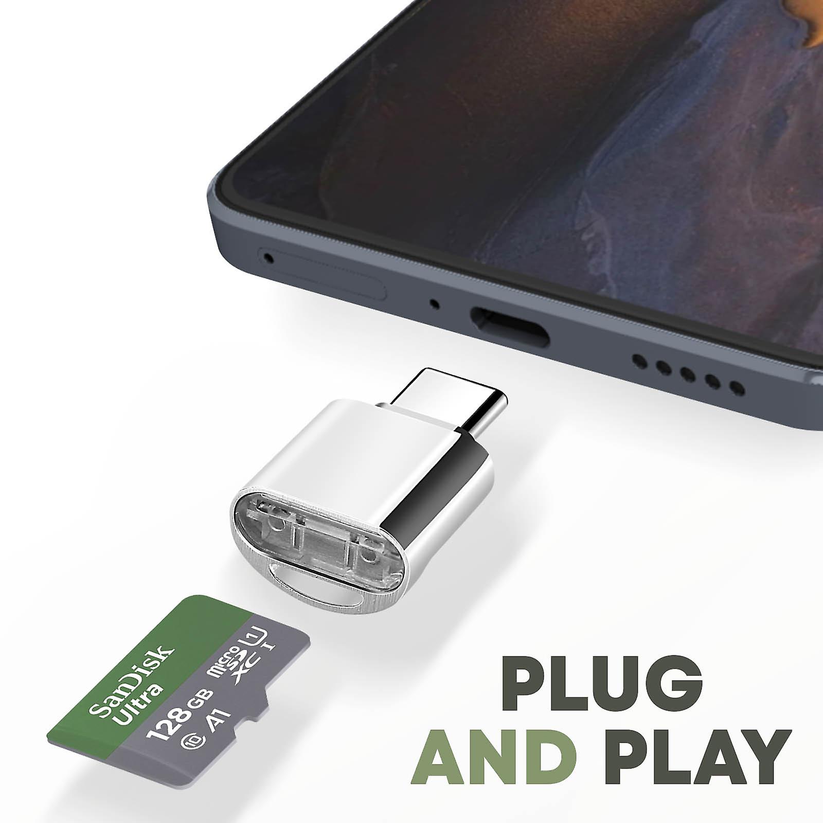 Mini micro SD / TF Card Reader, USB-C 3.1 Adapter, Silver | Fruugo UK