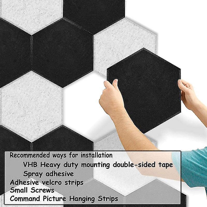 12 Pack hexagon acoustic panels beveled edge sound proof foam panels ...