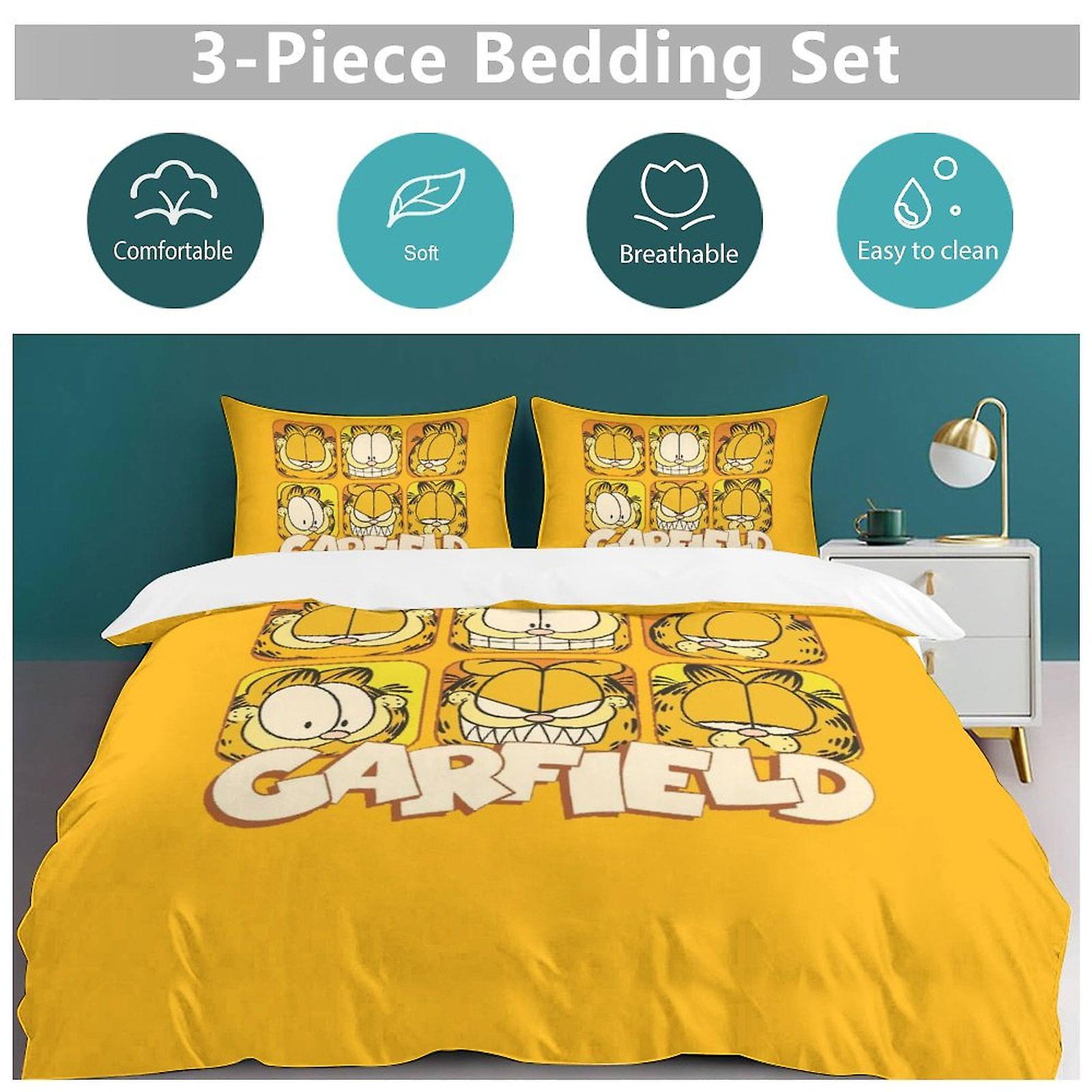Garfield Bedding Sets Cute Bed Cover Anime Cartoon 3D Printed ...