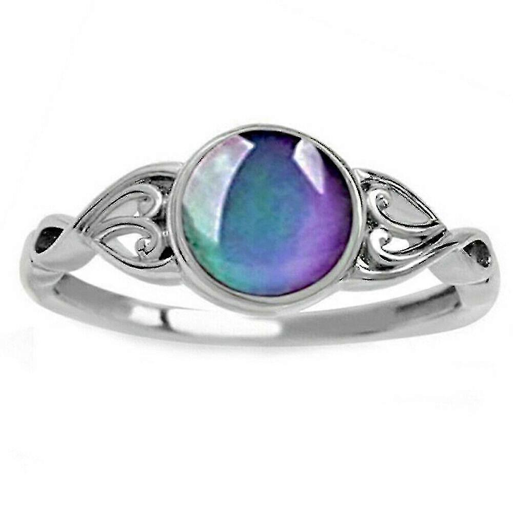 Round Shape Simulated Moon Stone Color Changing Mood Ring Z | Fruugo UK