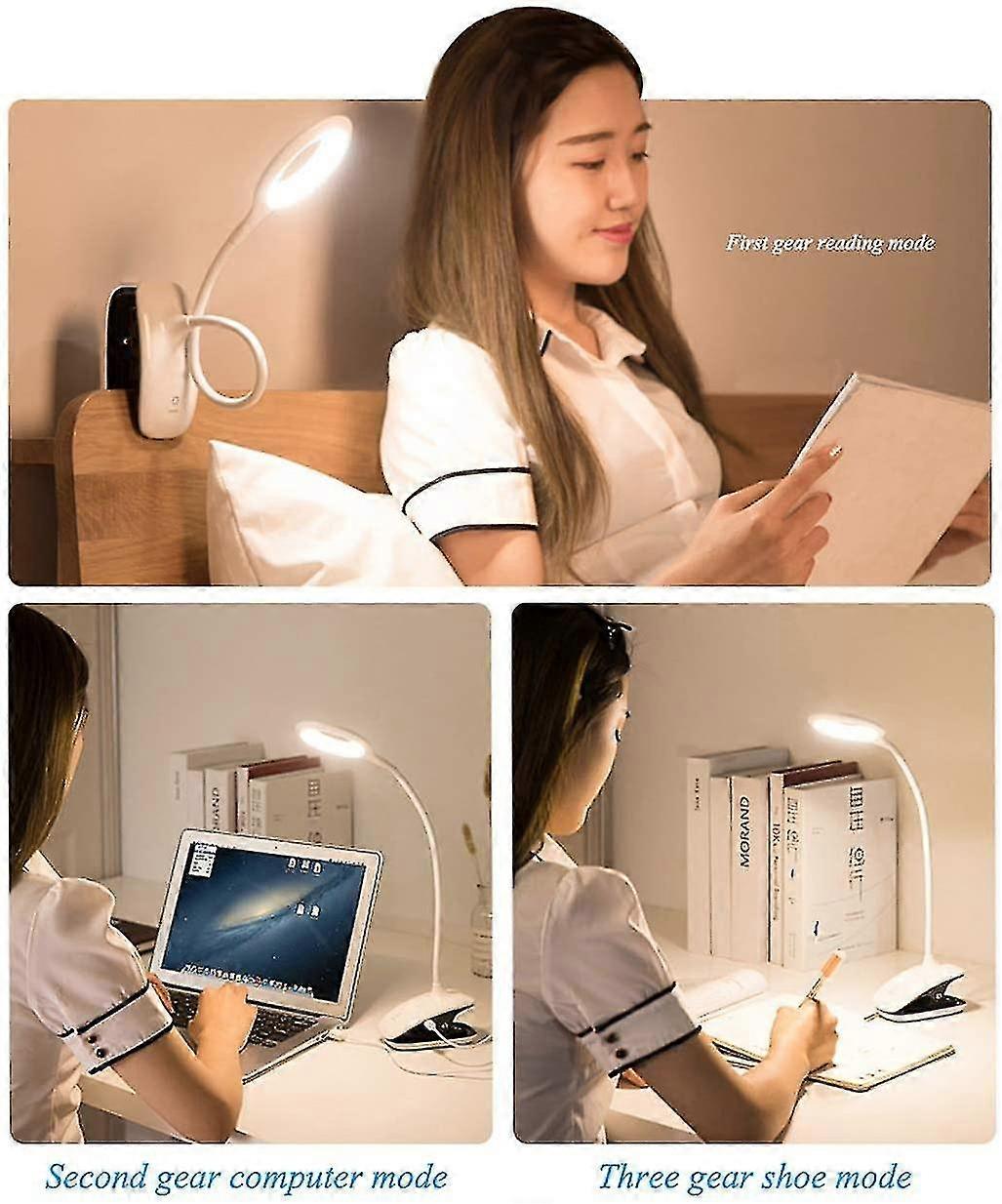 Led Clip-on Reading Lamp Dimmable Eye Protection Table Lamp ...