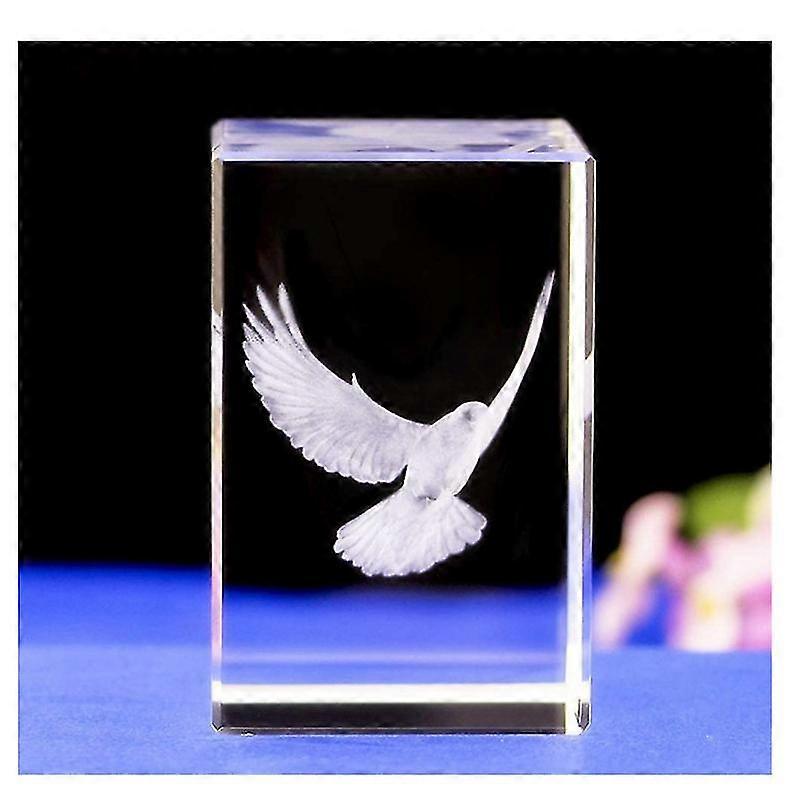 Jianghuo Crystal Glass Peace Dove Figurine,3D Laser Etched Crystal ...