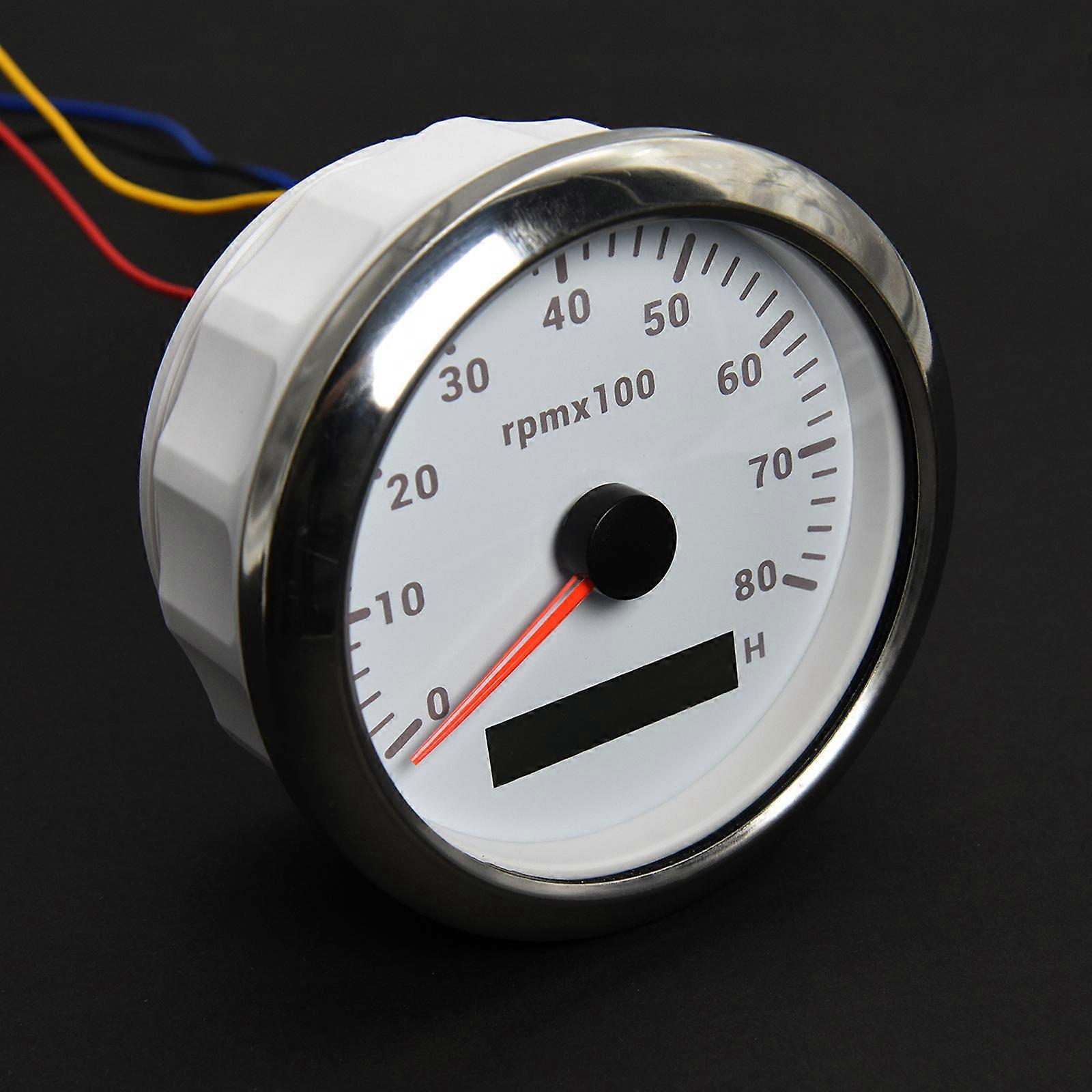 HD 7 Colors Backlight 85mm Tachometer Gauge Marine Boat RPM Meter Gauge ...