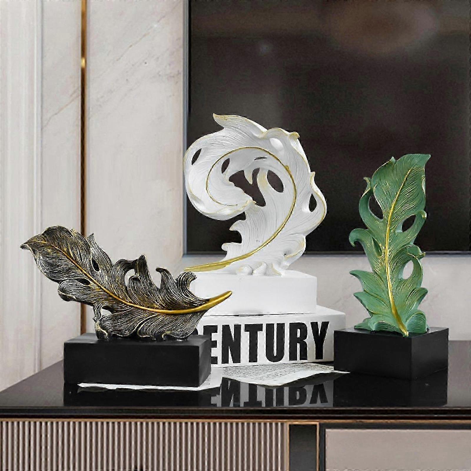Feather Statue Decor Unique Gift Feather Figurine for Cabinet Office ...