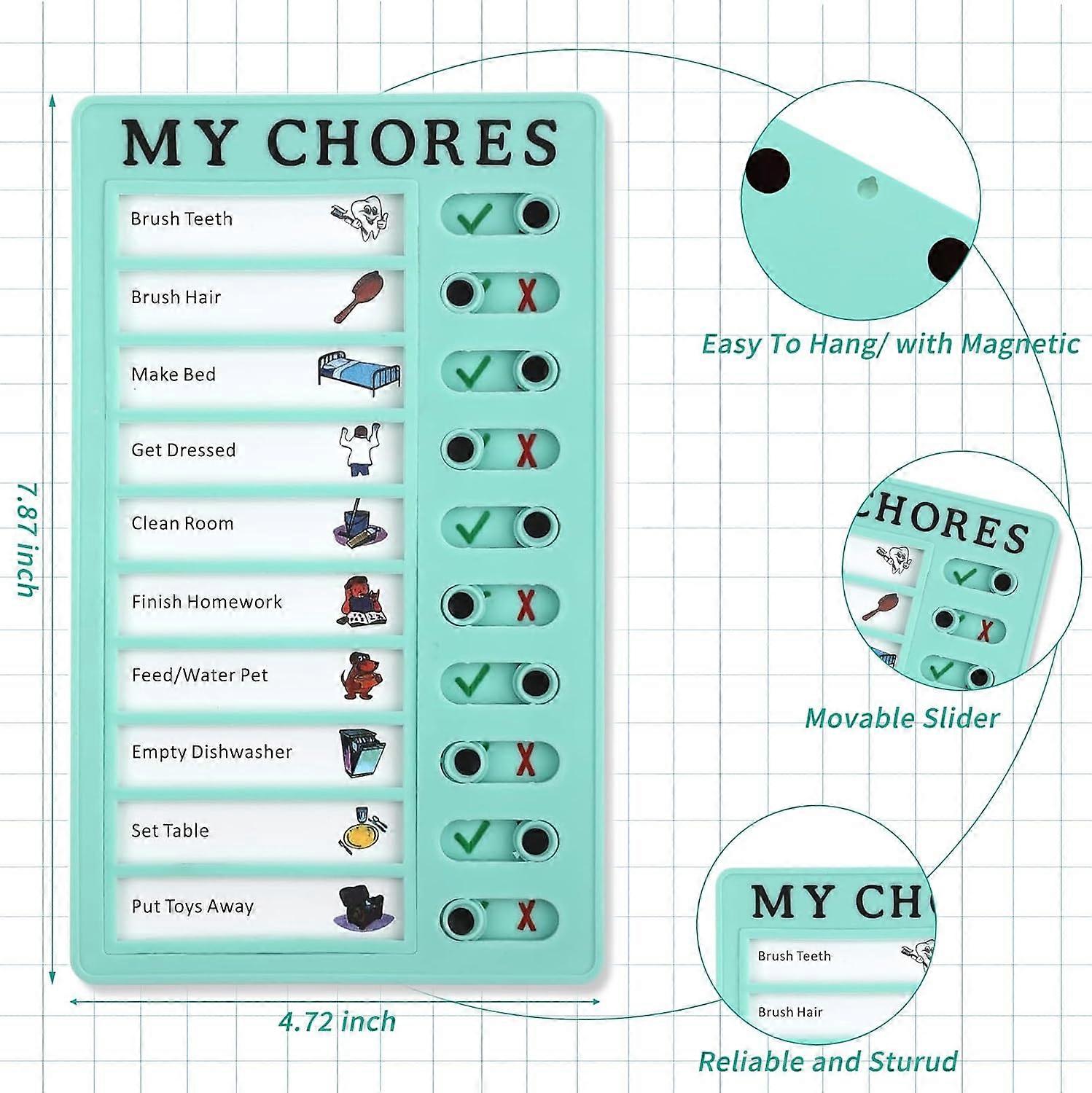 Chore Chart for Kids My Chores Routine Chart,Blank Plastic Checklist ...