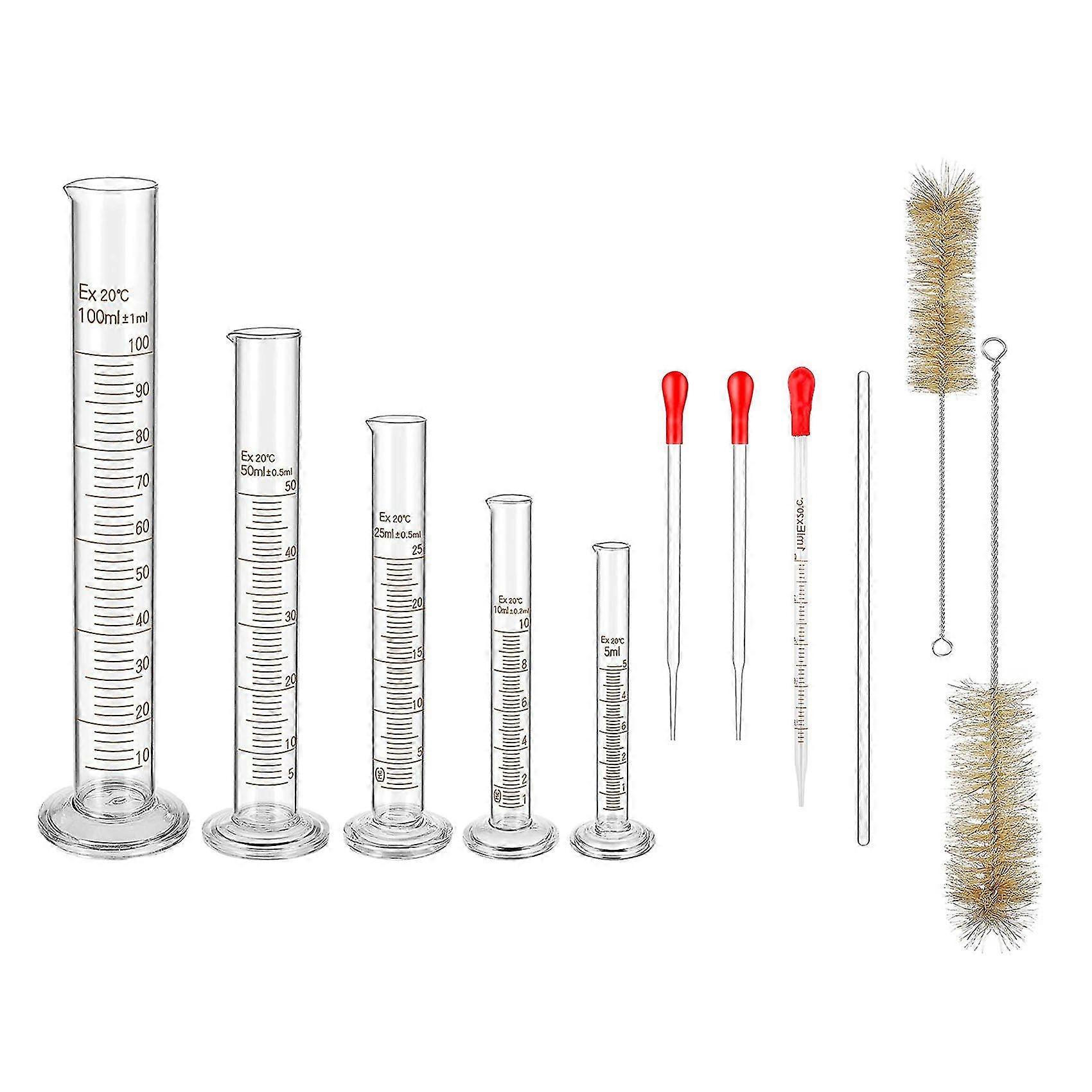 Glass Graduated Measuring Cylinders Set,premium Borosilicate Cylinders ...
