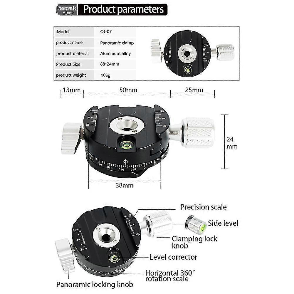 Mini Camera Clamp Qr Clamp Spin Panoramic Clamp Dslr Quick Release ...