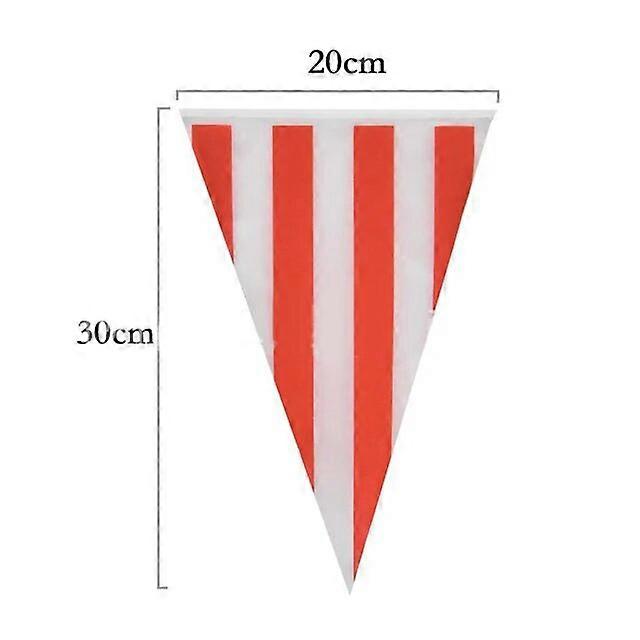 10/30M Carnival Theme Party Flag Decorations White Striped Pennant ...