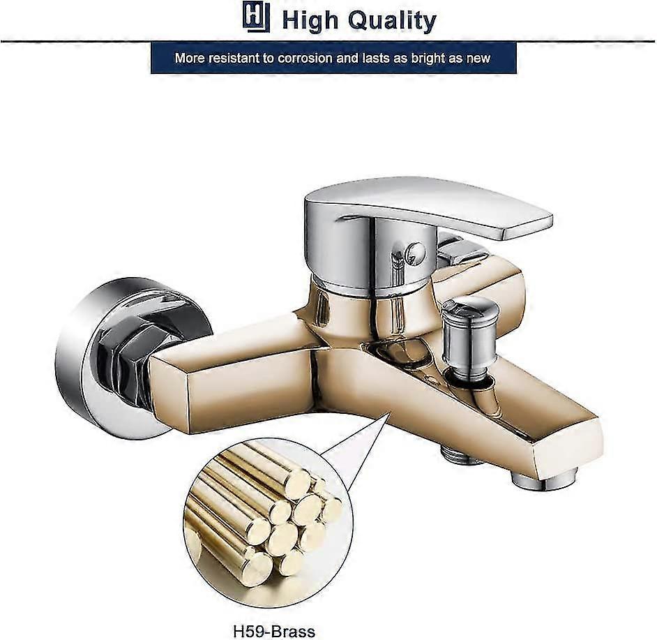 Brass Bathtub Faucet Shower Mixer Tap For Bathroom Copper Chrome ...
