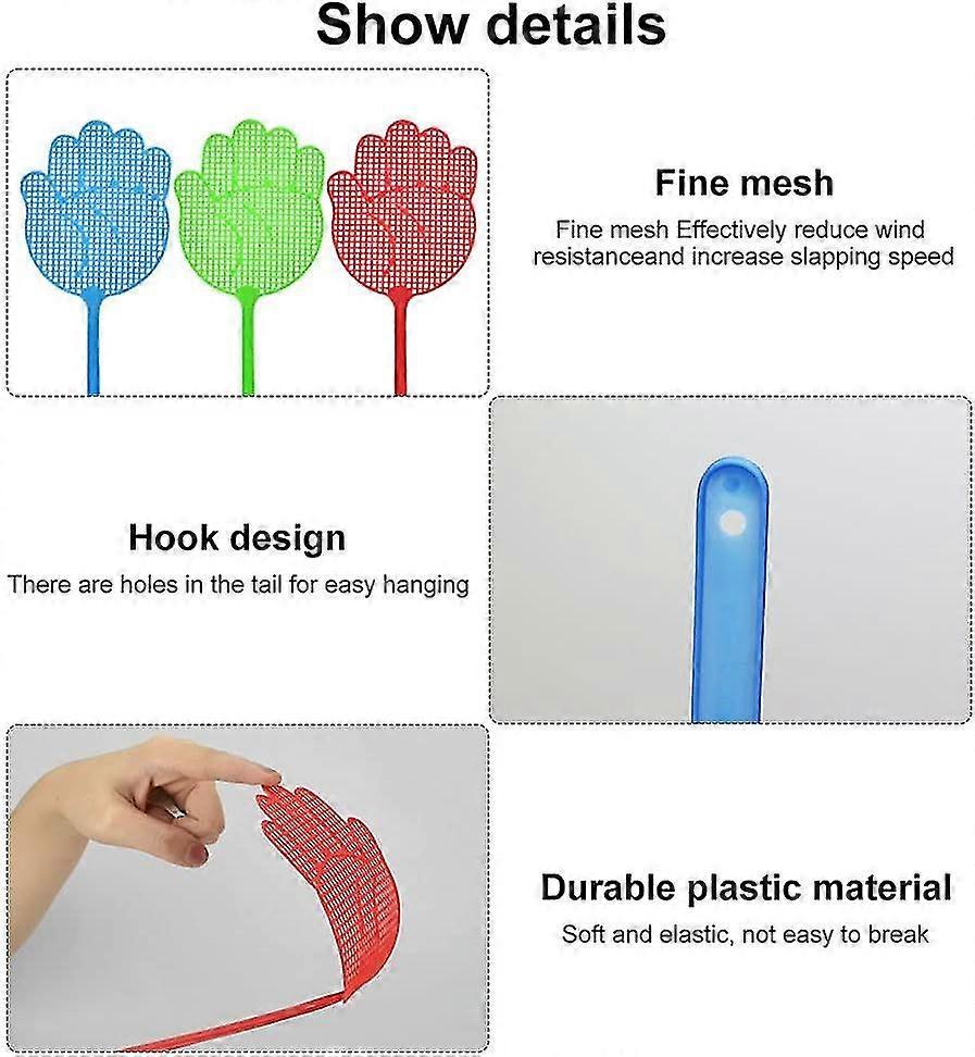 20 Pieces Fly Swatter Plastic Fly Swatter Pest Control 40cm Hand Fly ...