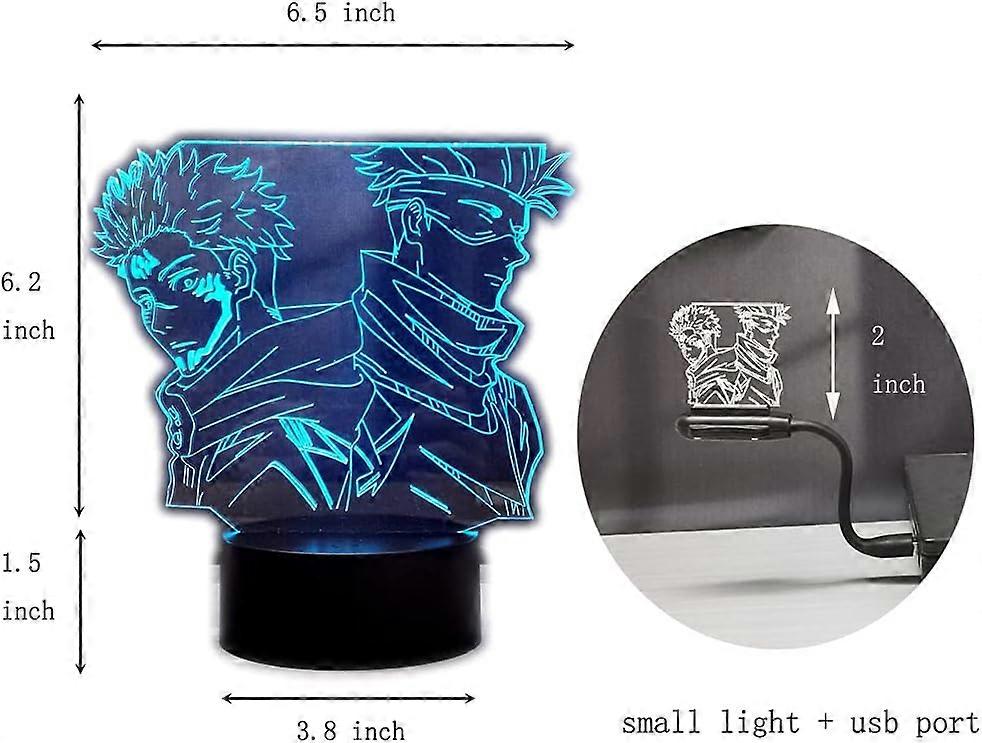 Satoru Gojo Itadori Yuji 3D Illusion Jujutsu Kaisen LED Anime Lamp ...