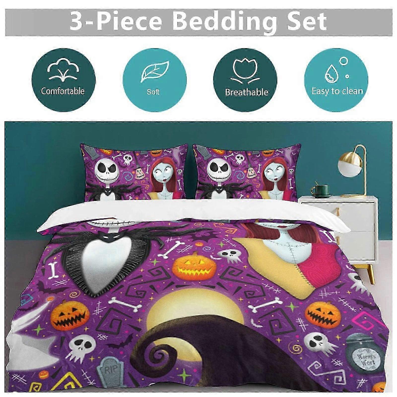 o532 Bed Sheets Nightmare Before Christmas Bedding Set Duvet Cover ...