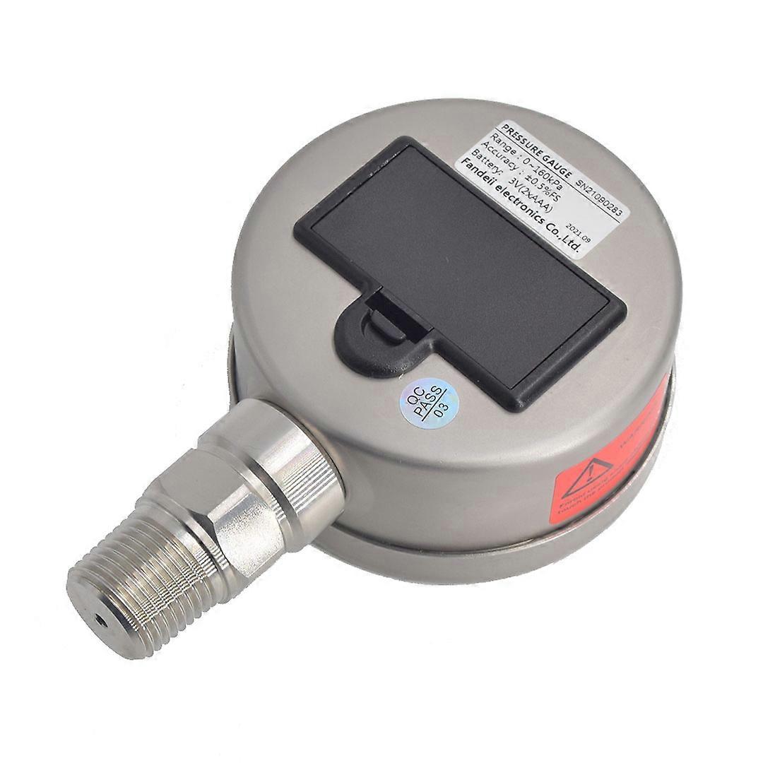 Digital Hydraulic Pressure Gauge with Temperature Diaphragm 316L LCD Stainless Steel Gas Liquid ...
