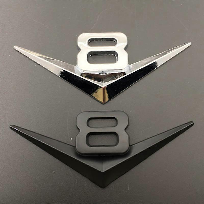 3D Metal Black Car Fender Badge Decal Rear Trunk Sticker Logo V6 V8 Emblem For Jeep Compass ...