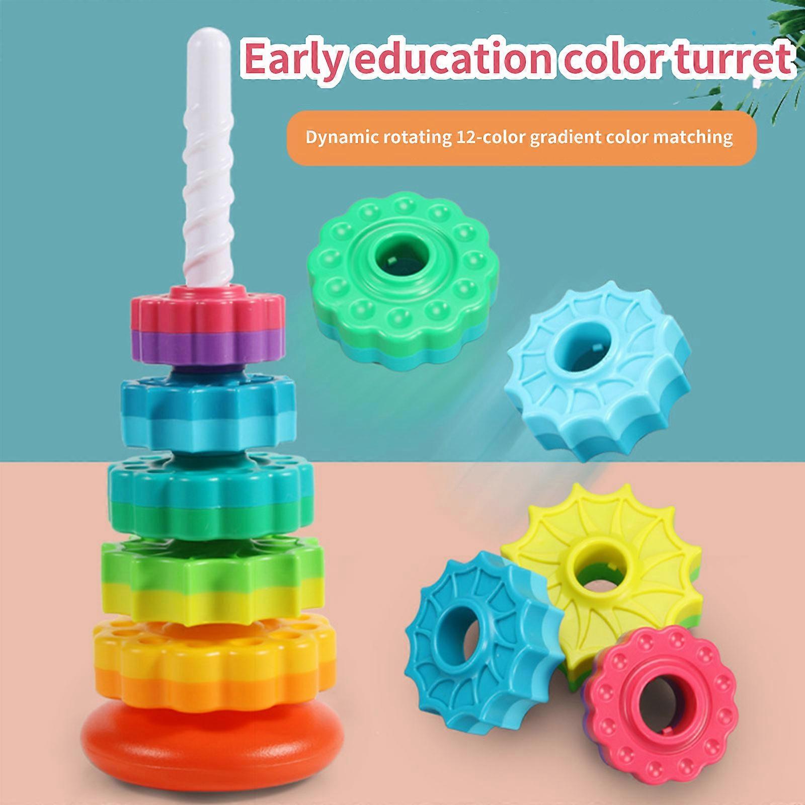 Five Wheel Rotating Tower Rainbow Rotating Tower Toy Rotating Le ...
