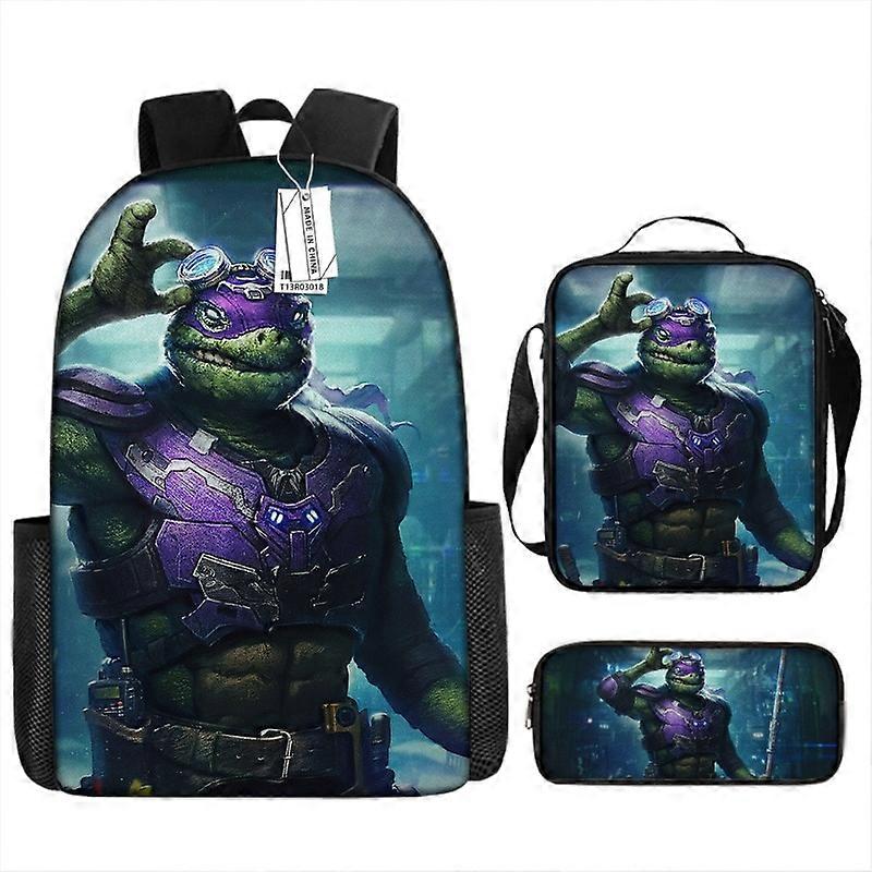 New Teenage Mutant Ninja Turtles Cartoon Shoulders Backpack Three-piece ...