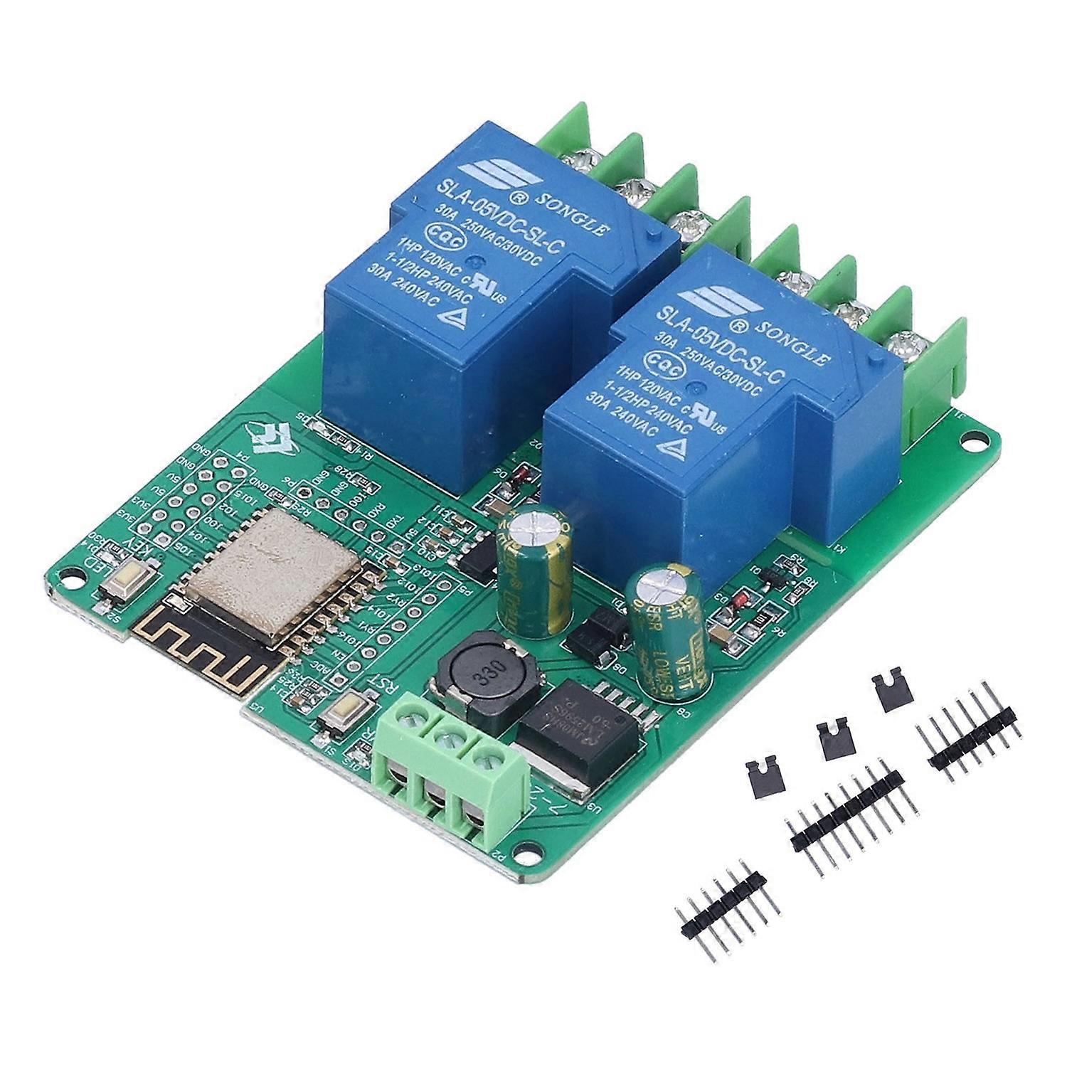 2 Channel Relay Module WIFI 30A ESP8266 Development Board Switch DC 7 ...