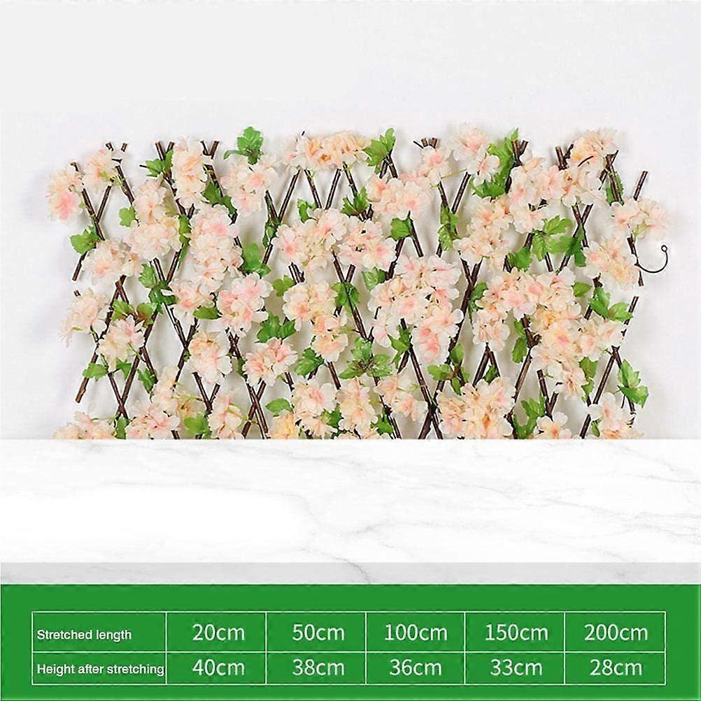 Wooden Retractable Fence Expanding Fence Hedge With Artificial Flower ...