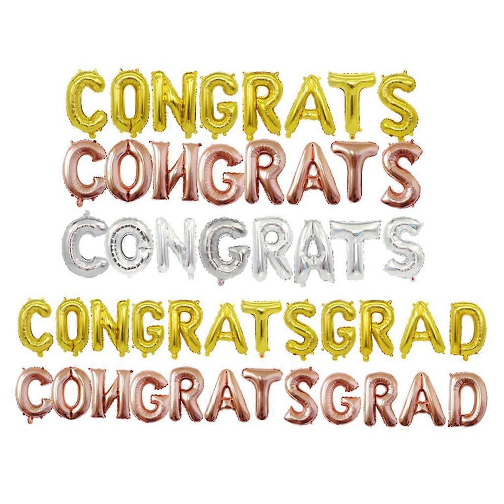 Gold Congrats Balloons Graduation Decorations Congratulations Banner ...