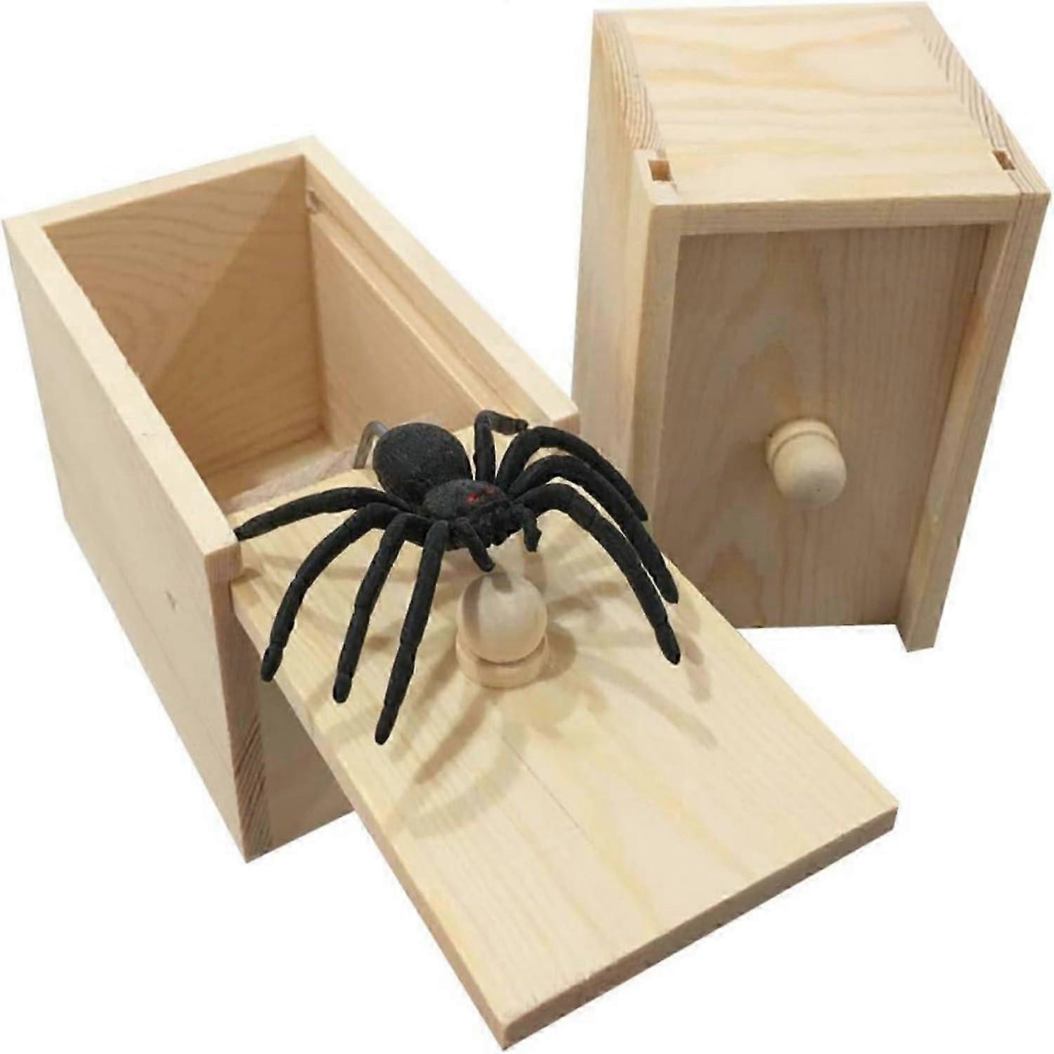 Spider Scare Prank Box,Handmade Fun Joke Scarebox Toy, Hilarious Wooden ...