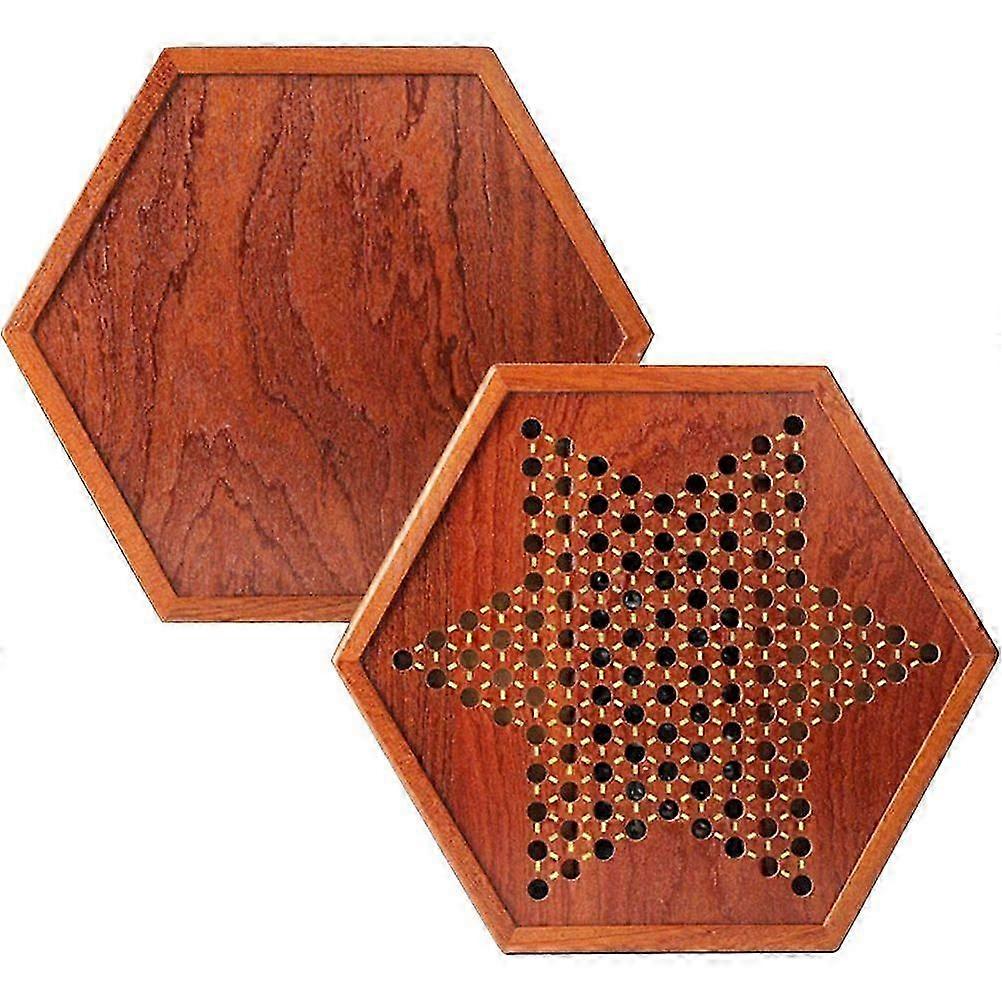 Portable Chinese Checkers Board Game with Marbles Wooden Board Game ...