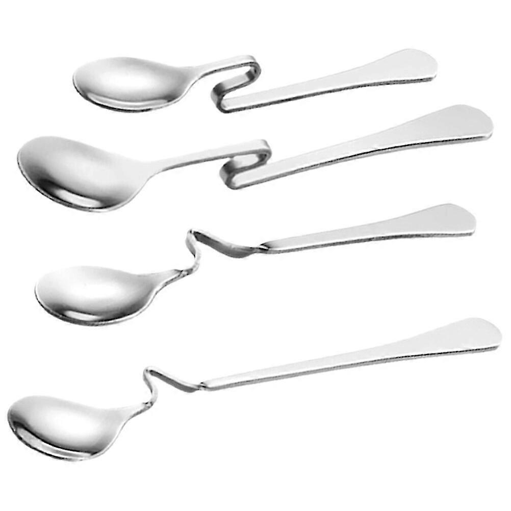 4pcs Stainless Steel Spoons Mixing Spoons Coffee Spoons Stirring Spoons ...