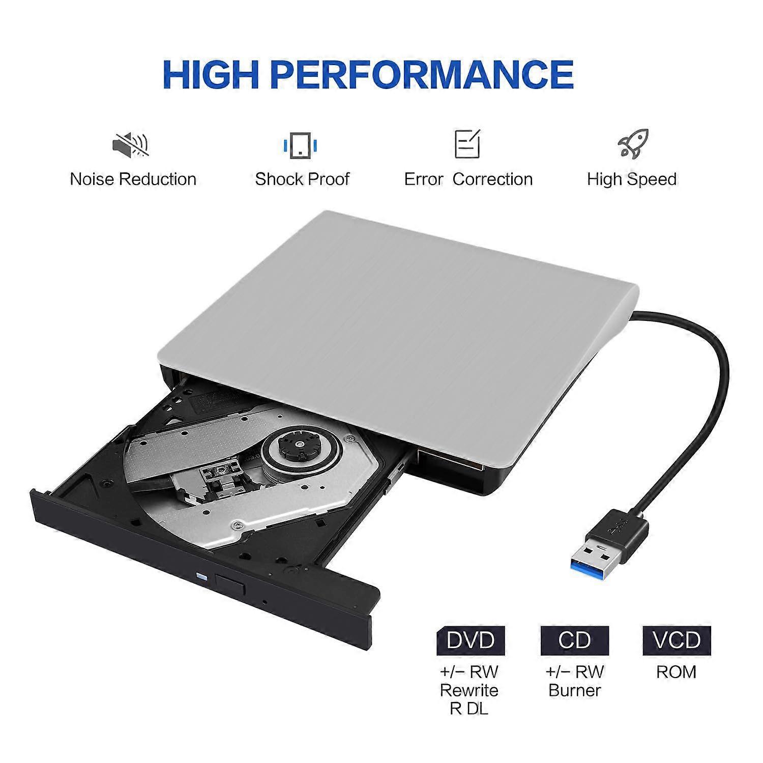 CD DVD drive, DVD/CD burner with Type-C DVD burner DVD player for media ...