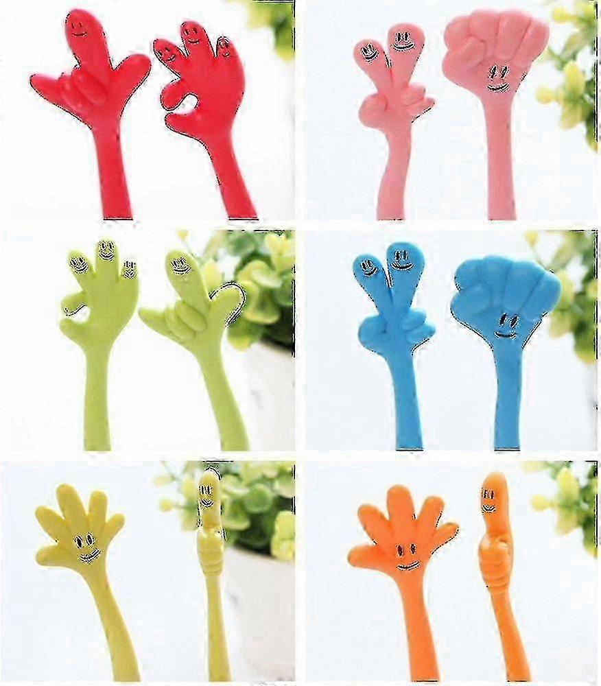 6pcs Creative Cartoon Ballpoint Pen Bendable Finger Gesture Pen | Fruugo UK