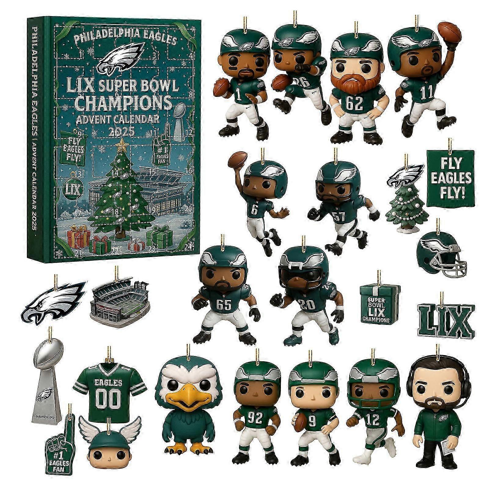 2025 Philadelphia Eagles Christmas Advent Calendar Blind Box Super Bowl ...