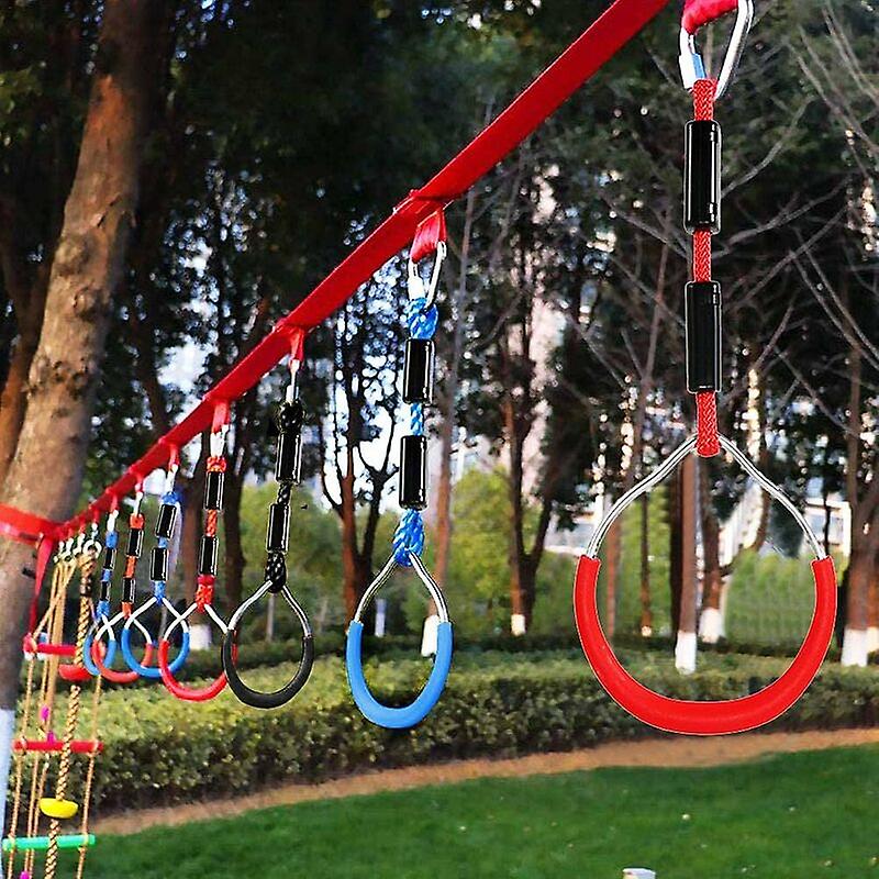 Kids Climbing Rings Multi-Functional Swing with Plastic Rings Max Load ...