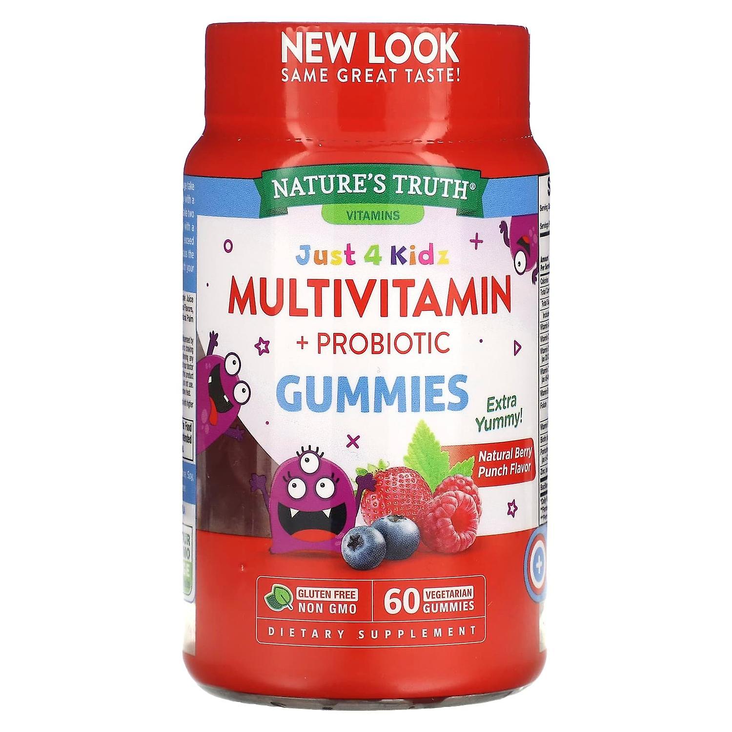 Nature's Truth, Just 4 Kidz, Multivitamin + Probiotic, Natural Berry ...