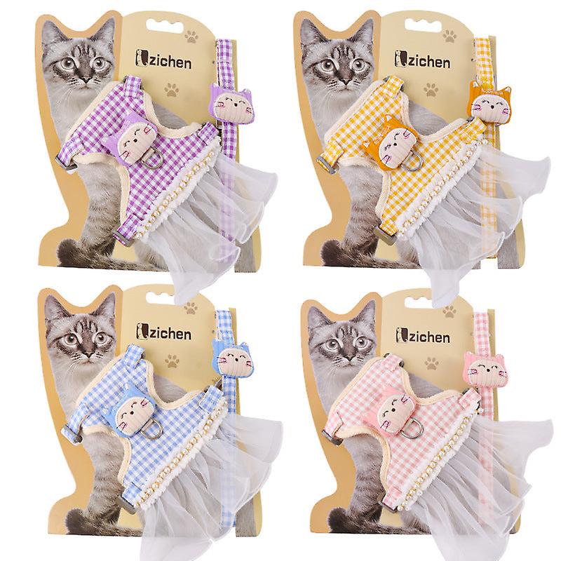 Pet's chest-back slip cat pulling rope anti breaking loose cat rope ...