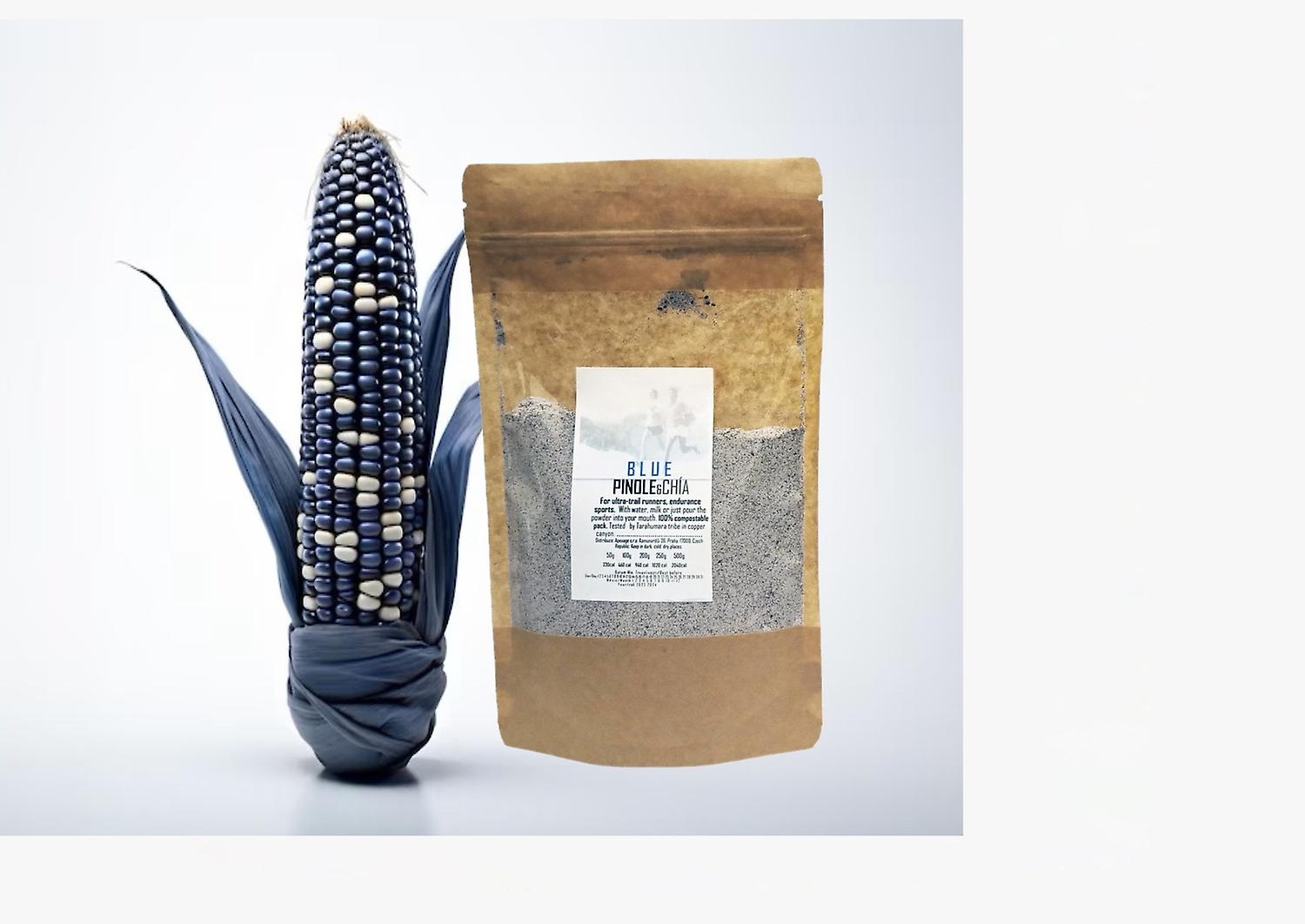 Pinole with chia made of unroasted corn 500g, pinole made of roasted ...