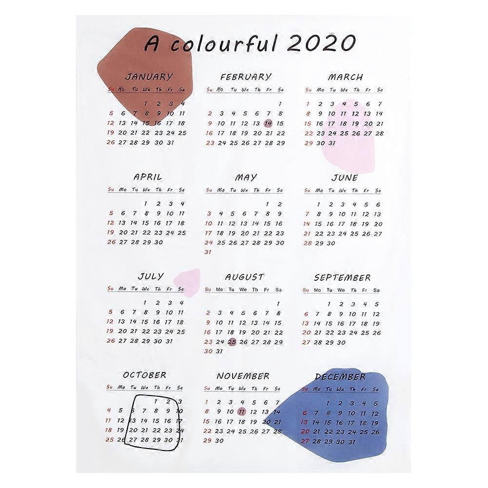 Household Living Room 2020 Wall Calendar Cloth Background Decoration ...