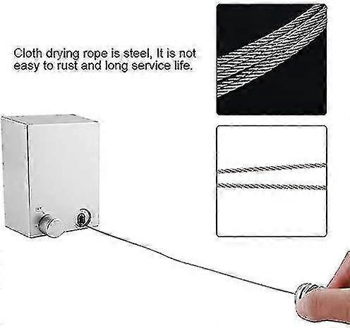 Clotheslines Invisible Hanging Steel Retractable Drying Line Expandable ...