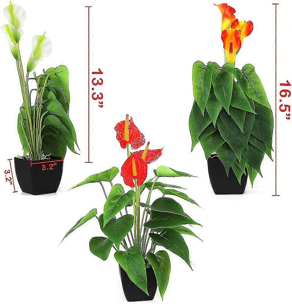 Konstgjorda växter blommor, verklig touch falska Calla Lily Plant Grönska buskar Sidenblomma för ...