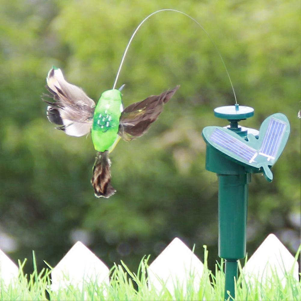 Solar Powered Flying Feather Wing Fake Hummingbird Yard Garden Ornament ...