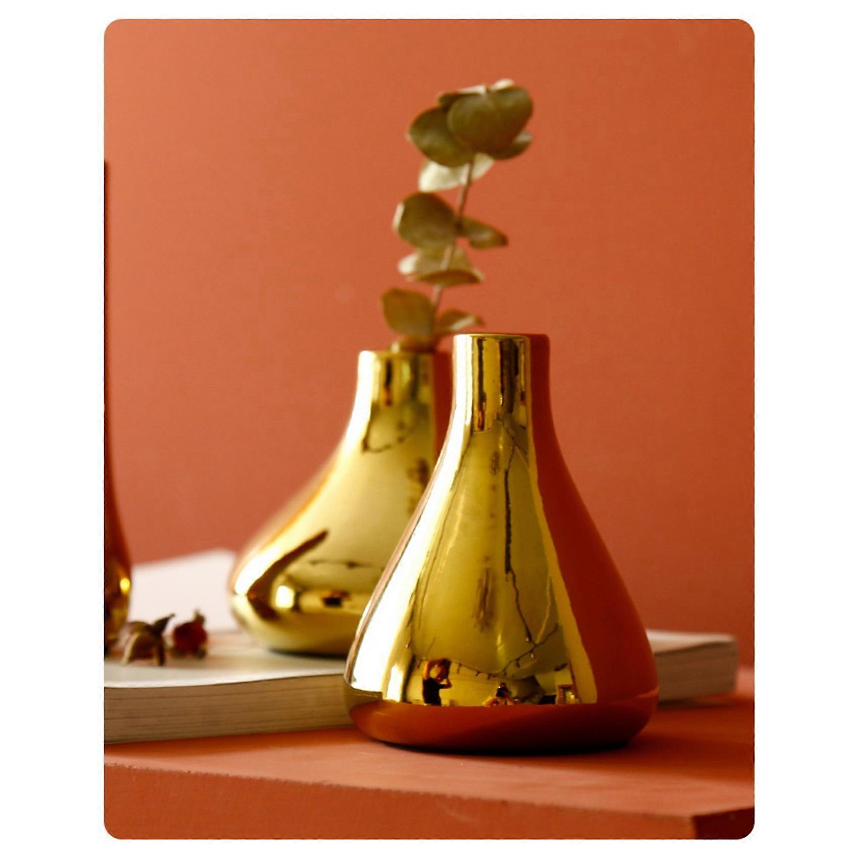 Nordic Home Office Desktop Decoration Luxury Vases Plated Gold Vase ...