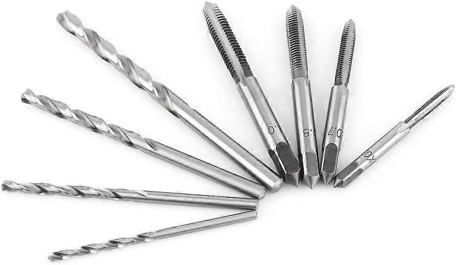 Threading Tapping Tool Kit 9Pcs/Set Screw Taps and T-Handle Tap Wrench ...