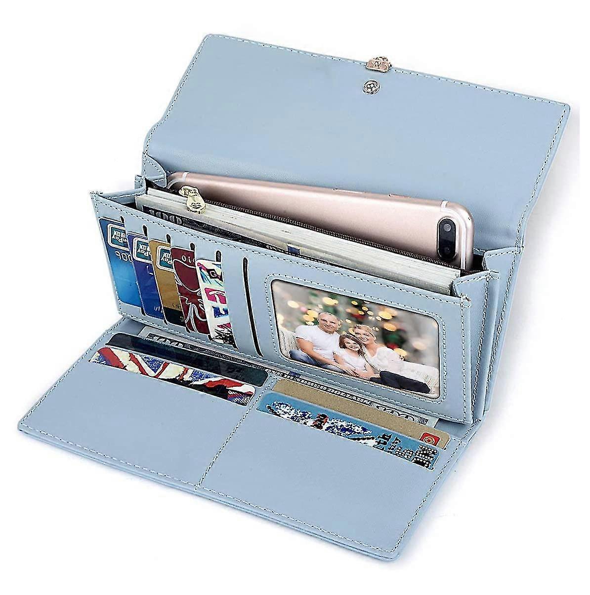 Light Blue Wallet Women Made Of Synthetic Leather | Fruugo UK