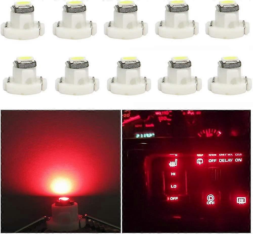 10x Red T4.2 Neo Wedge Led 3030 Chipest 10mm Base Led Car Instrument ...