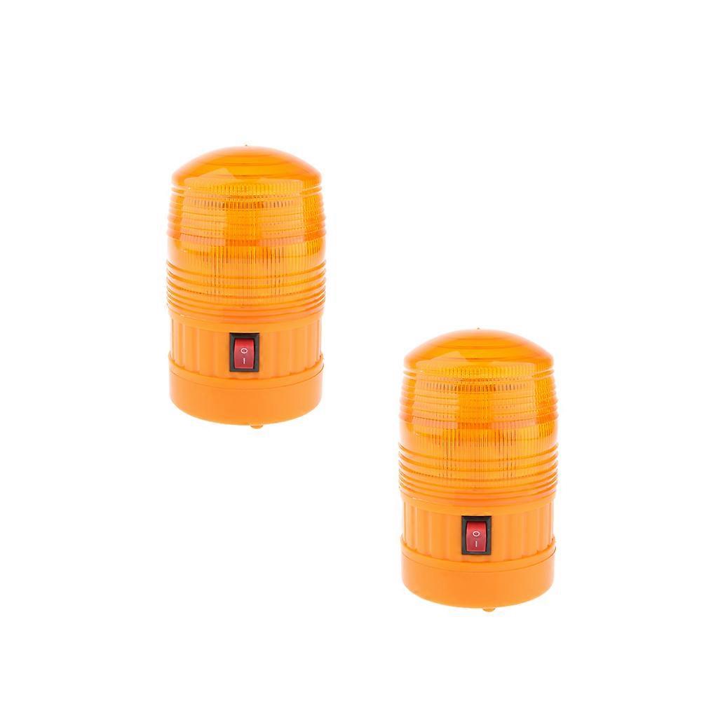 2Pcs Yellow 6V Flashing Warning Lights Lower Magnet Battery Operated ...