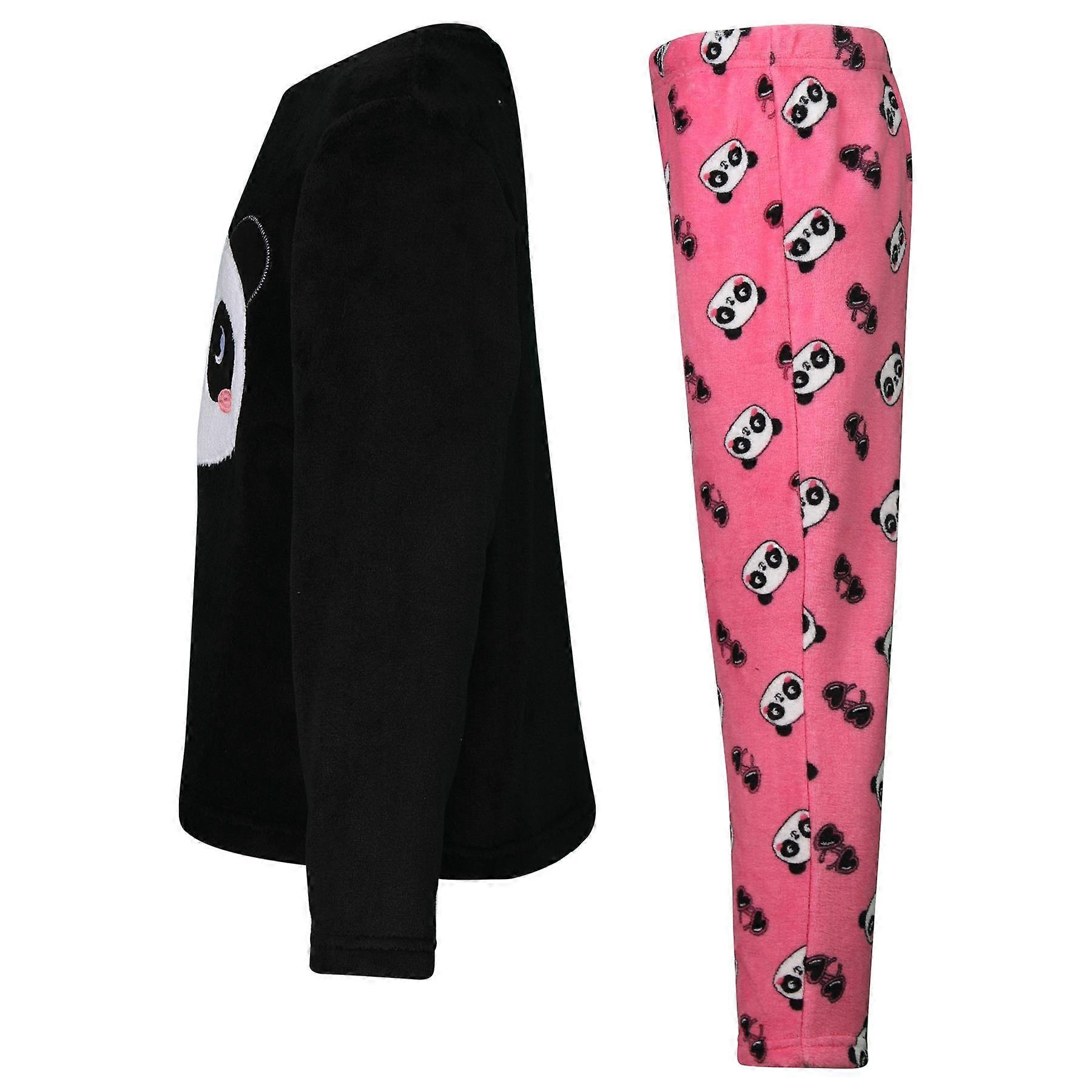 A2Z 4 Kids Girls Pyjamas 2 Piece Soft Fluffy Loungewear Panda Cosy ...